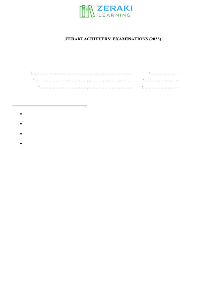 Geography Form 3 - Question Paper | PDF
