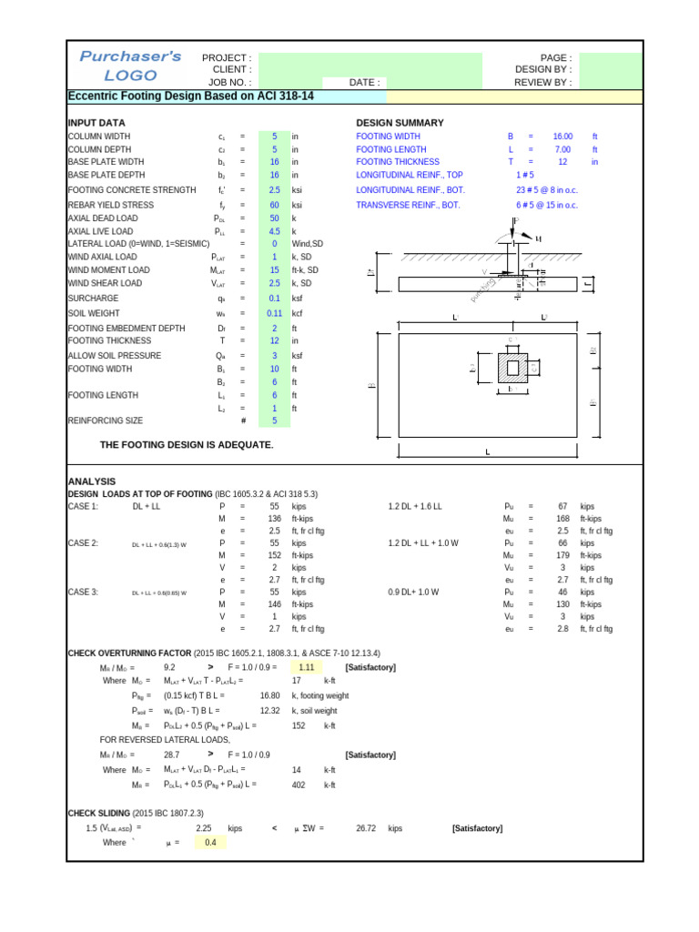 Eccentric Footing | PDF
