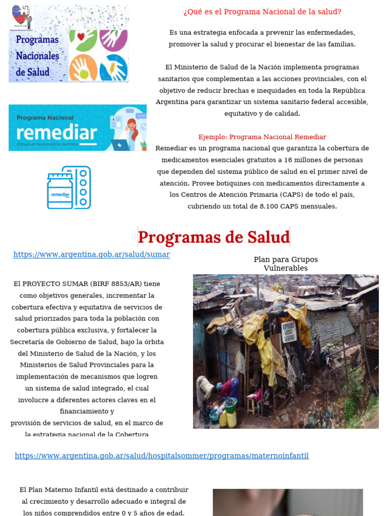 Programas Nacionales de Salud | PDF
