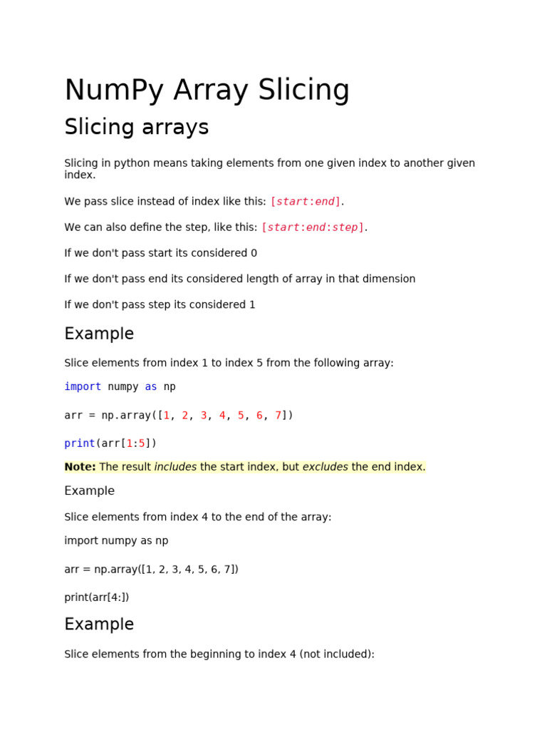 Slicing | PDF
