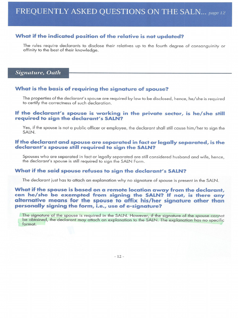 Saln Spouse Sign | PDF