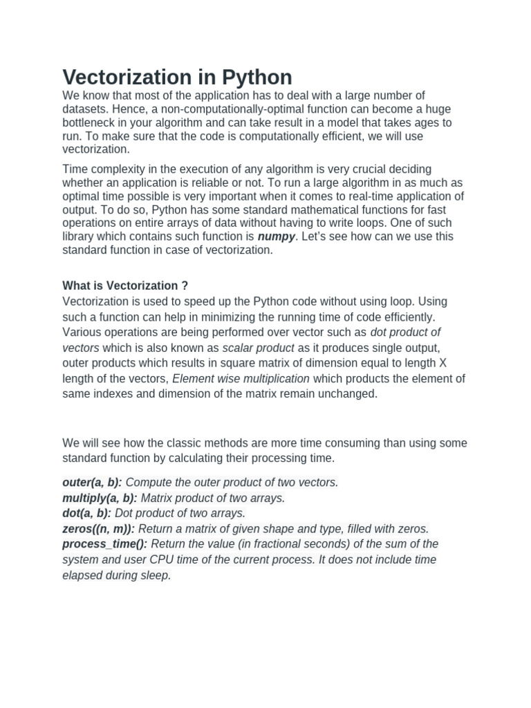 Vectorization Pdf