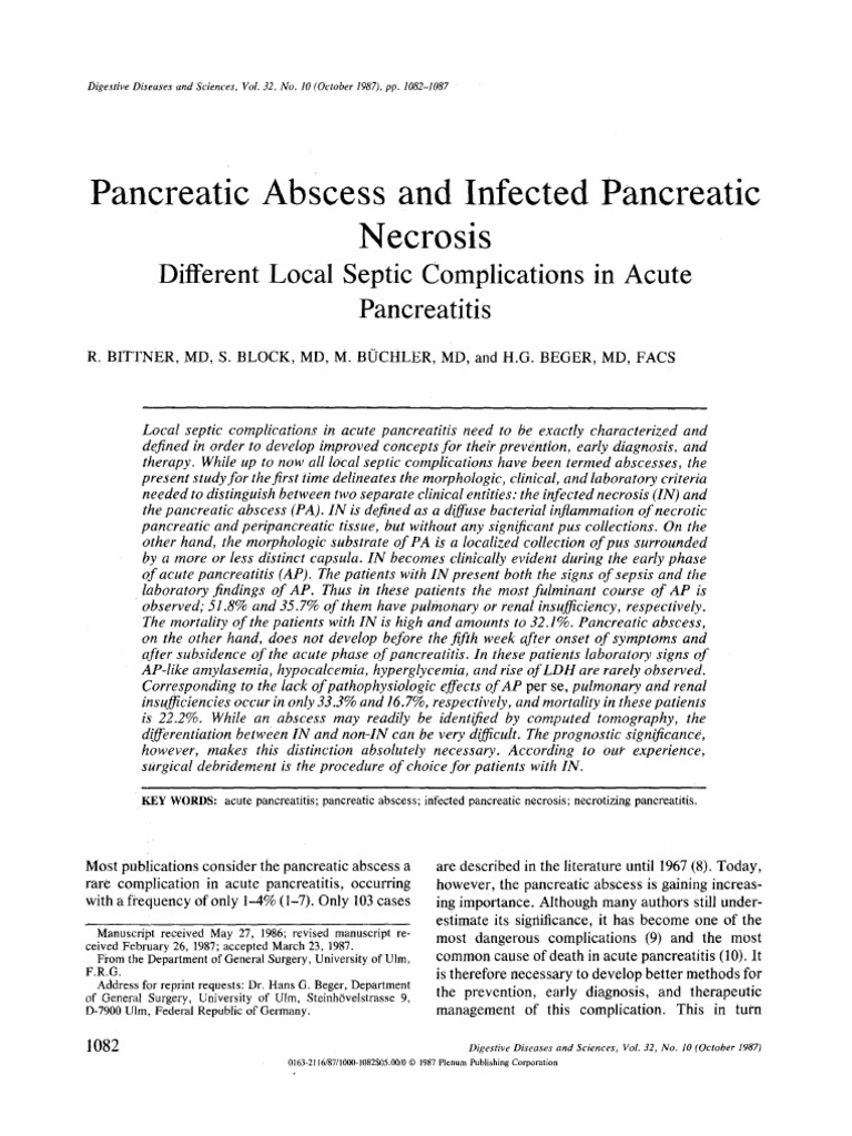 Pancreatic Abscess | PDF