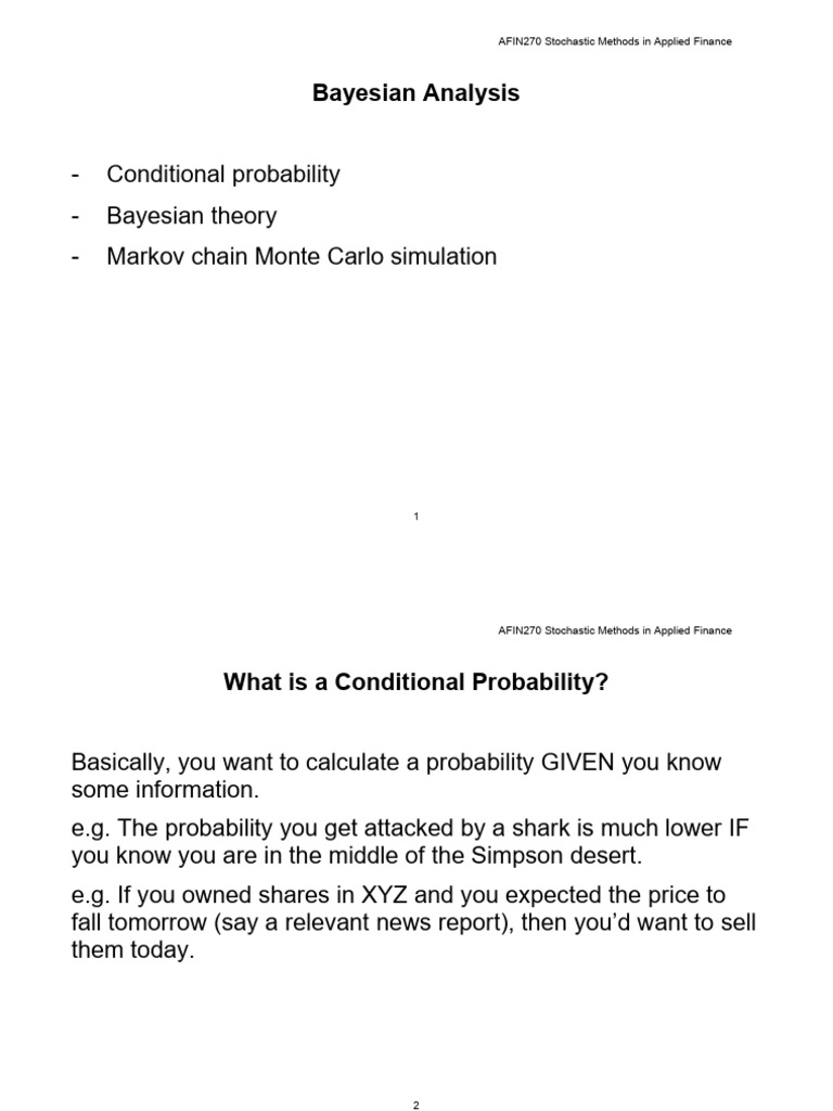 Lecture 8 - Bayesian Analysis | PDF