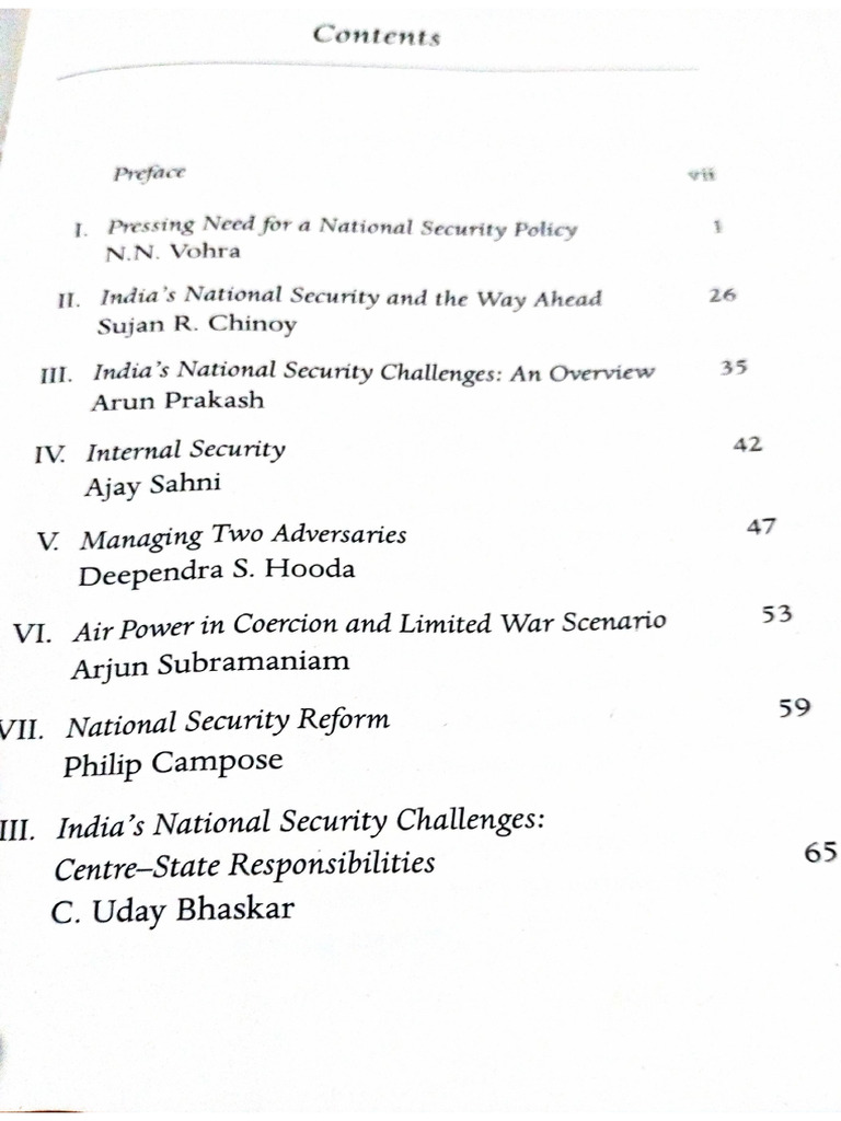 India's National Security Challenges NN VOHRA | PDF
