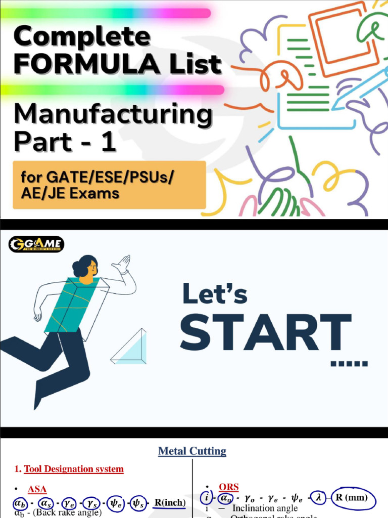 GATE - Manufacturing - 1 - Formula - YT | PDF