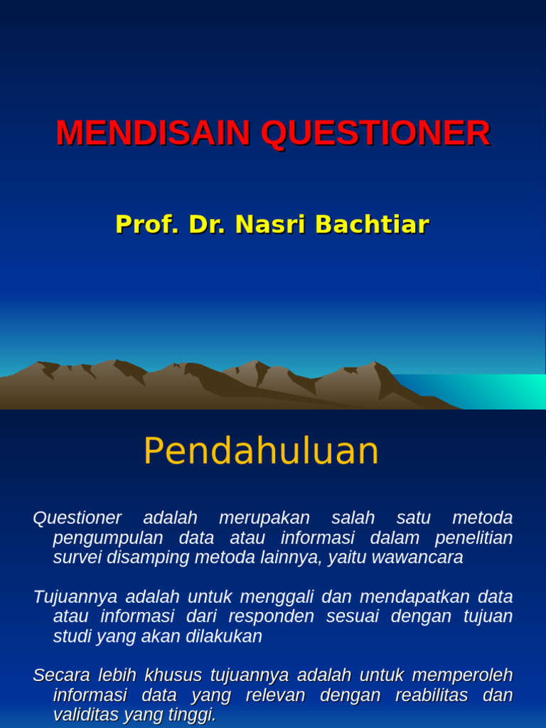 Metoda6 (Disain Questionair) | PDF