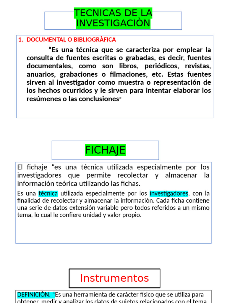 Tecnicas de La Investigaciòn Documental | PDF