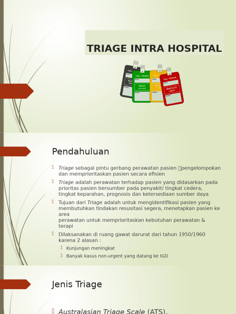 Triage Intra Hospital - FKP | PDF