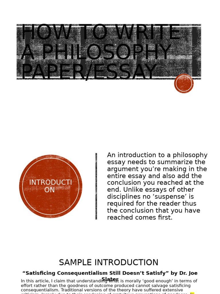 How To Write A Philosophy Paper | PDF