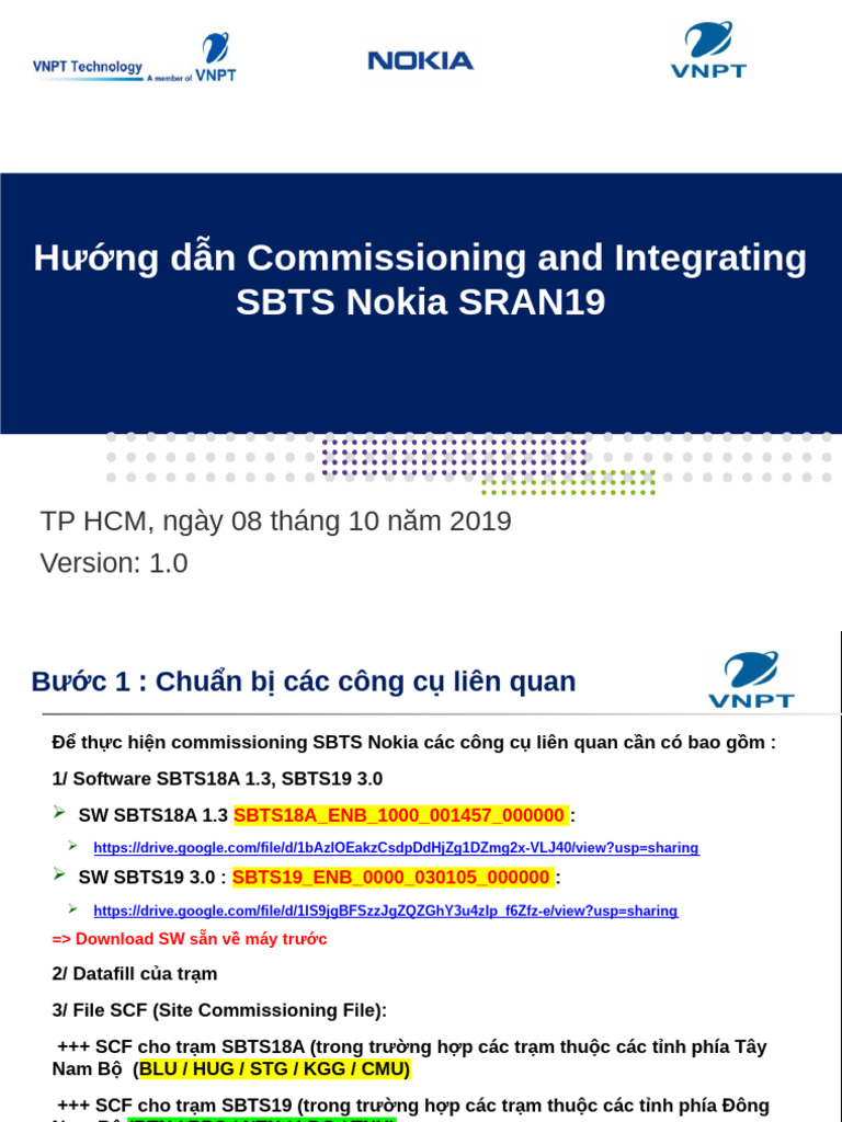 Huong Dan Commissioning and Integrating - NET2 - Phase4 - SRAN18A - SRAN19 - v1.0 - 20191009 | PDF