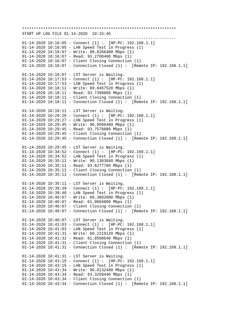 LST Server Log - Incident RN 13-14 Janvier 2020 | PDF