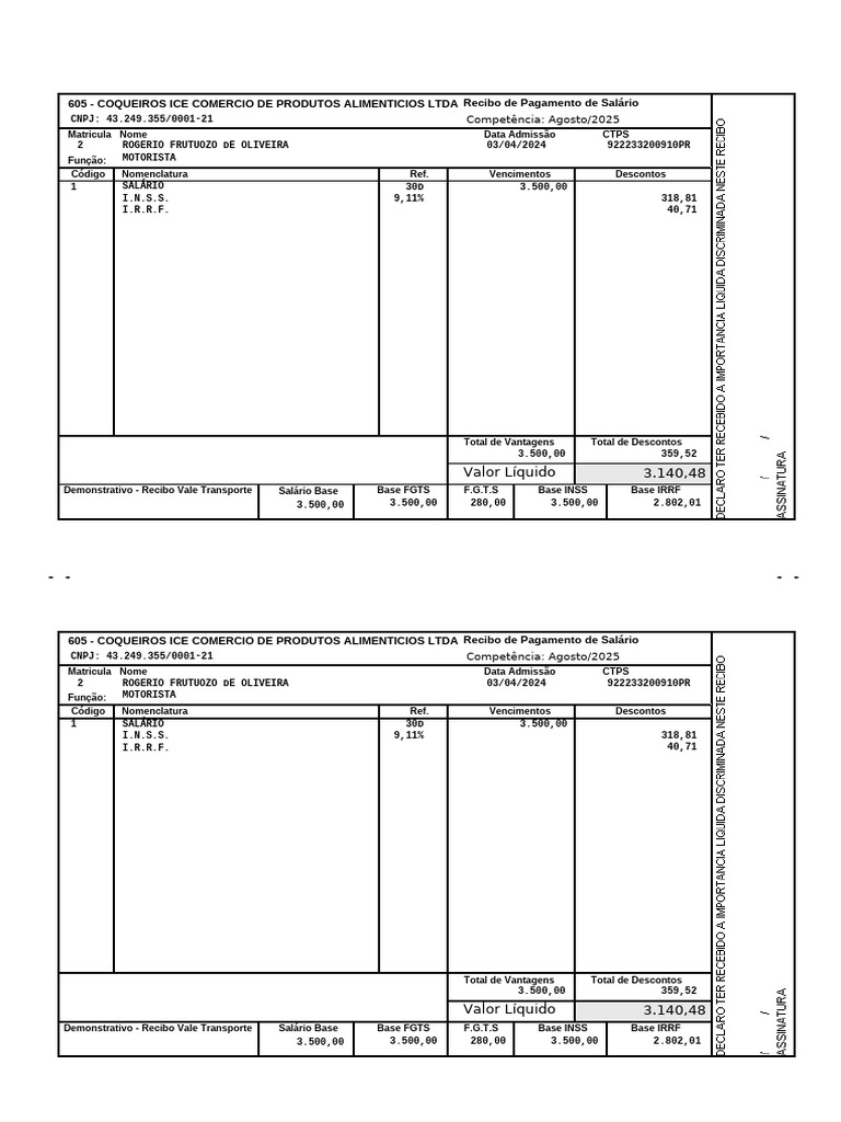 Holerite Coqueiros | PDF