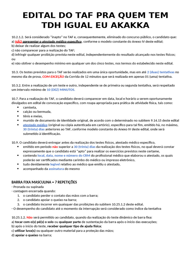 Edital Do Taf Mais Resumido | PDF
