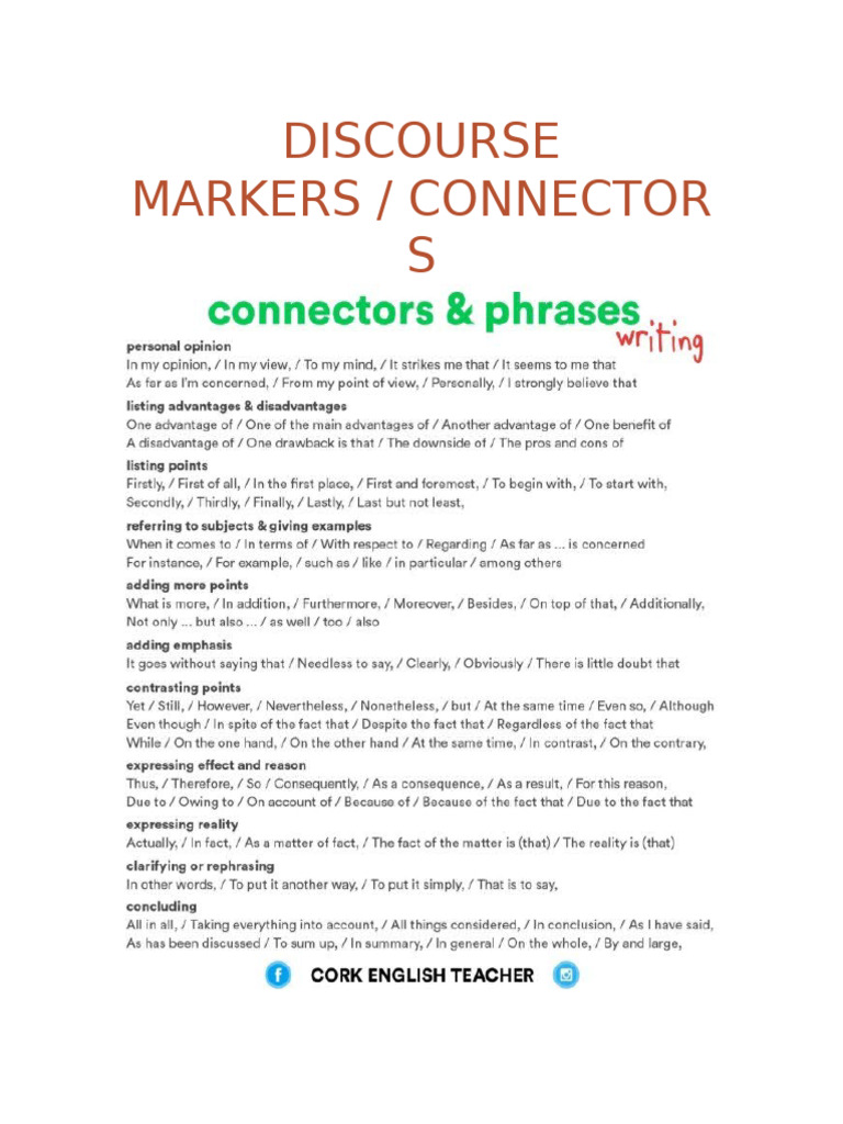 Discourse Markers | PDF