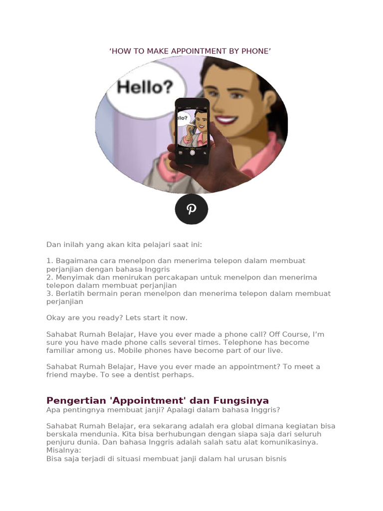 How To Make Appointment by Phone | PDF