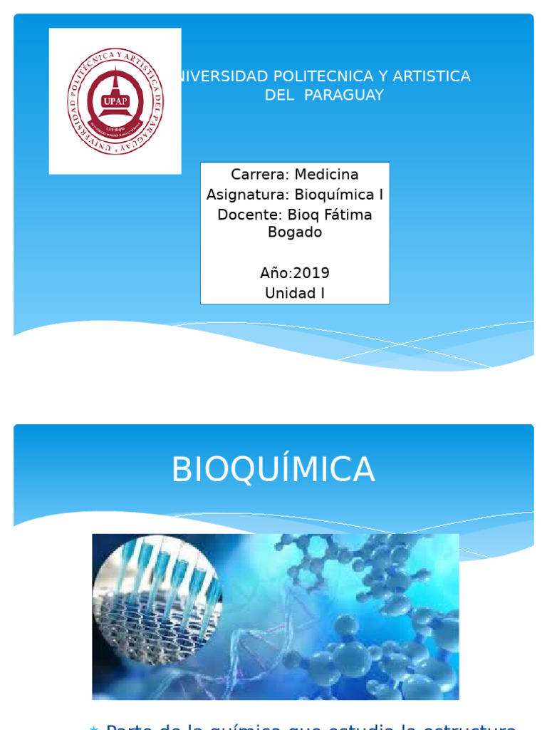 Bioquimica I. Unidad I | PDF