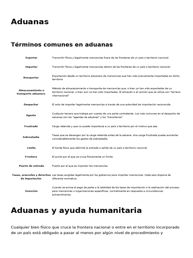 Aduanas | PDF