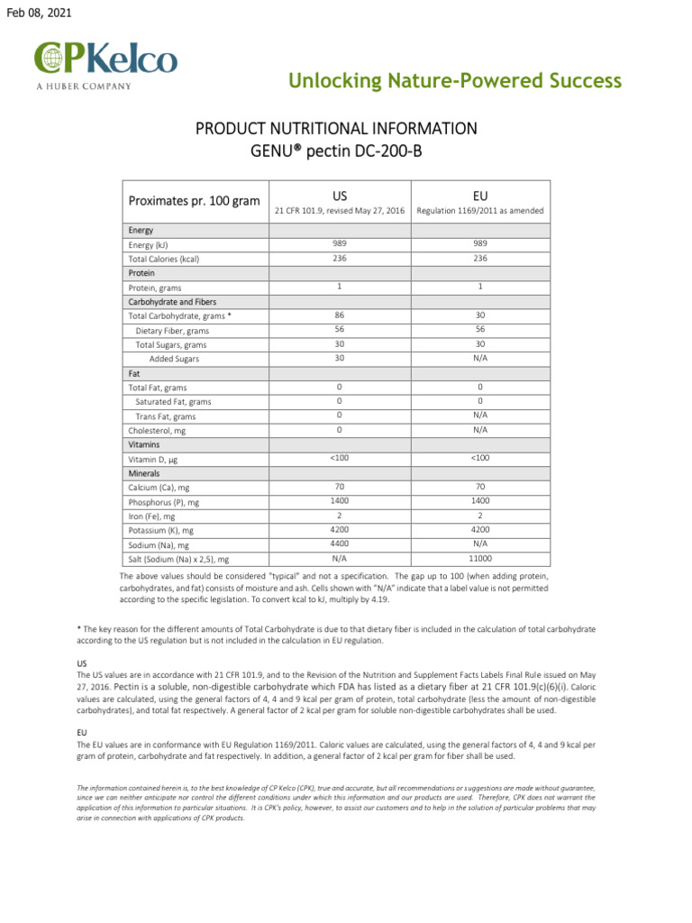 Ni - Genu Pectin Dc-200-b (1) 1 | PDF