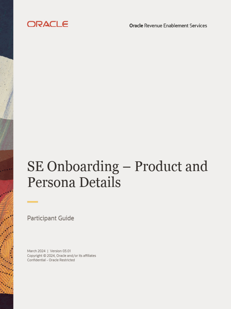 SE Onboarding - Product and Persona Details - Participant Guide v03.01 ...