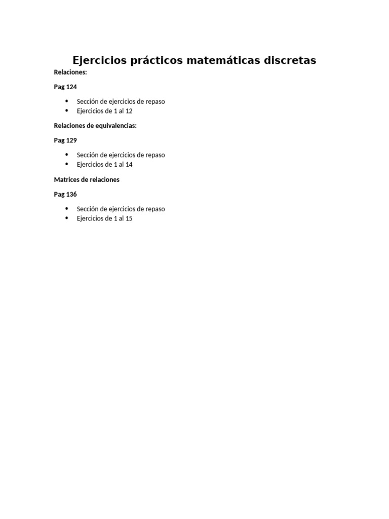 Ejercicios Practicos Matematicas Discretas | PDF