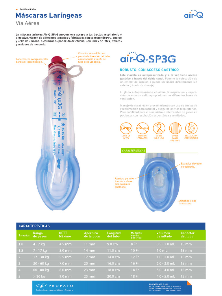 Mascara Laringea AIR-Q SP3G | PDF