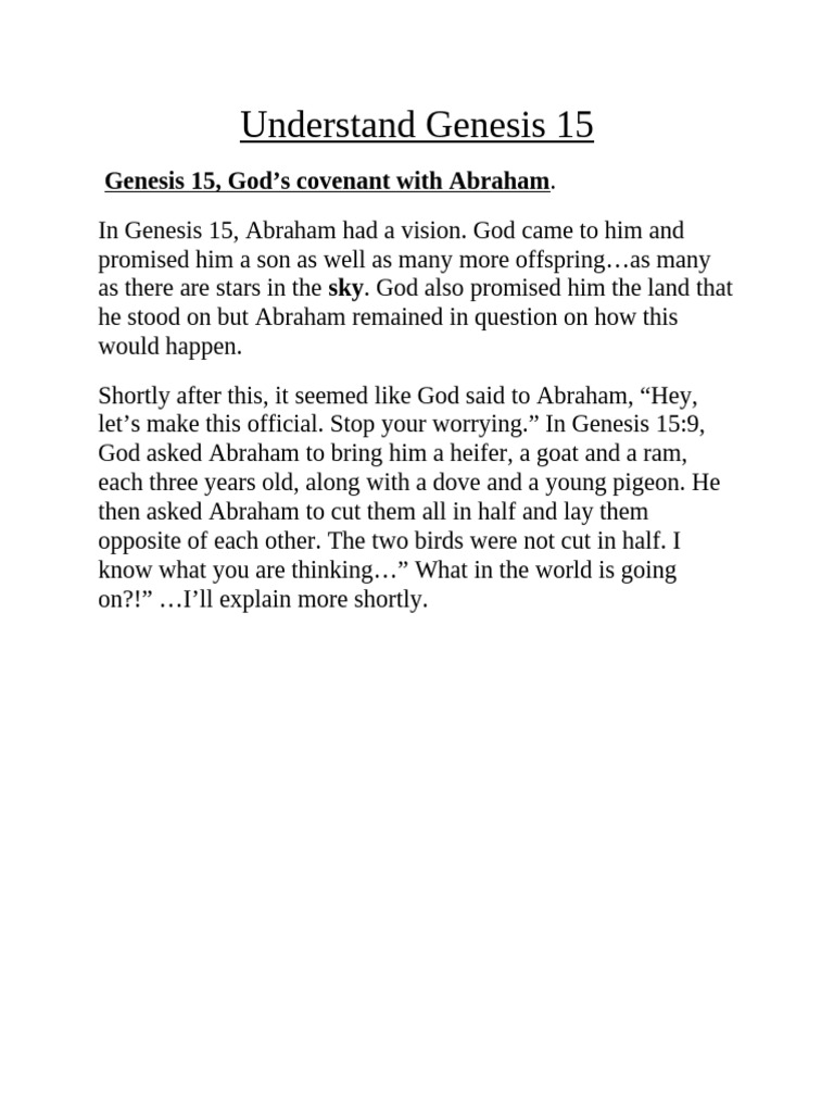 Understand Genesis 15 | PDF