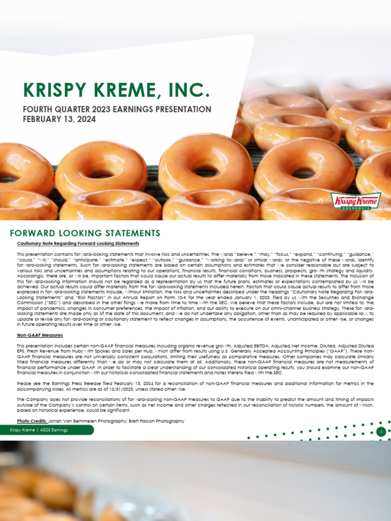4Q23 Krispy Kreme Earnings Presentation 2024-2-13 VF | PDF