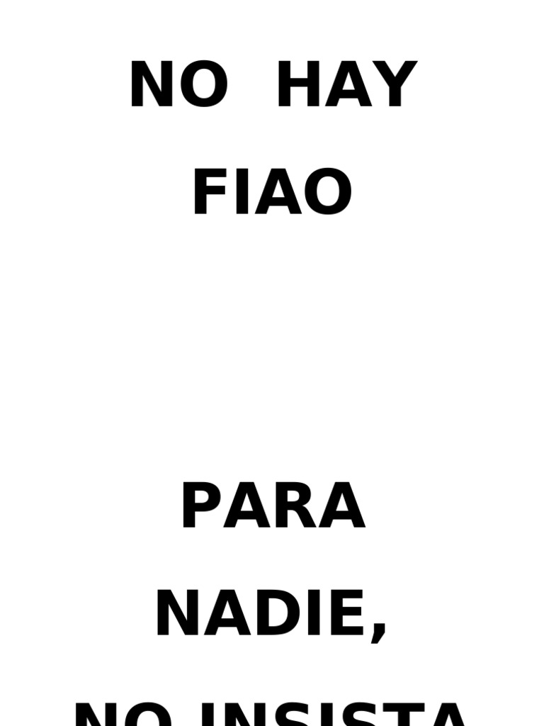 No Hay Fiao | PDF