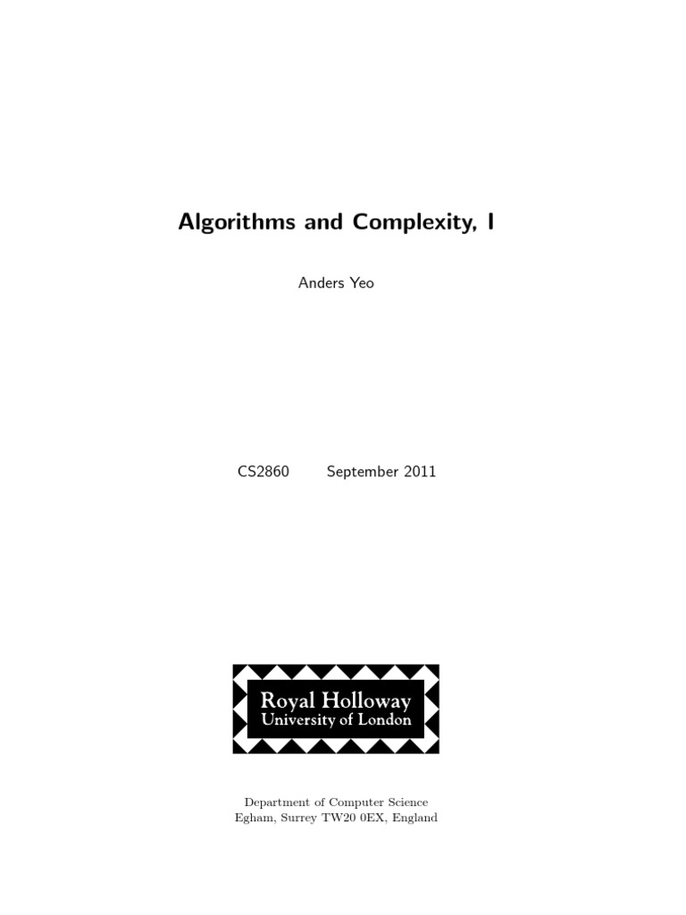Algorithms And Complexity I Pdf Array Data Structure Algorithms