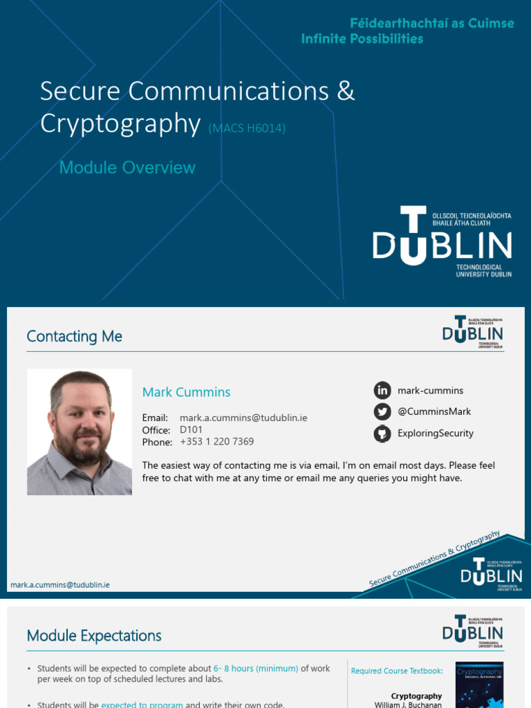 00 - Secure Communications Cryptography | PDF