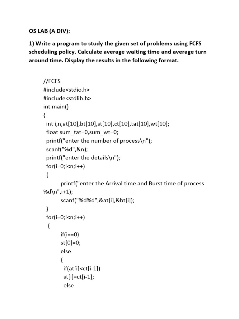 OS LAB Assignments | PDF