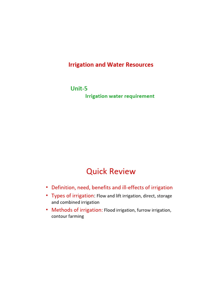 Irrigation 5 1 Cropwater Requirement | PDF | Soil | Crop Rotation