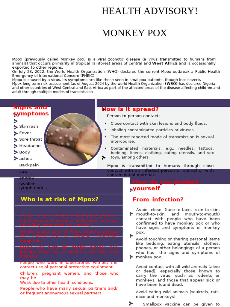 Mpox - Flyer - August 2024 - Revised PDF | PDF