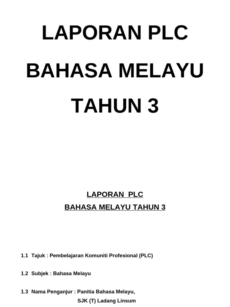 Laporan PLC BM THN 3 Lesson Study | PDF