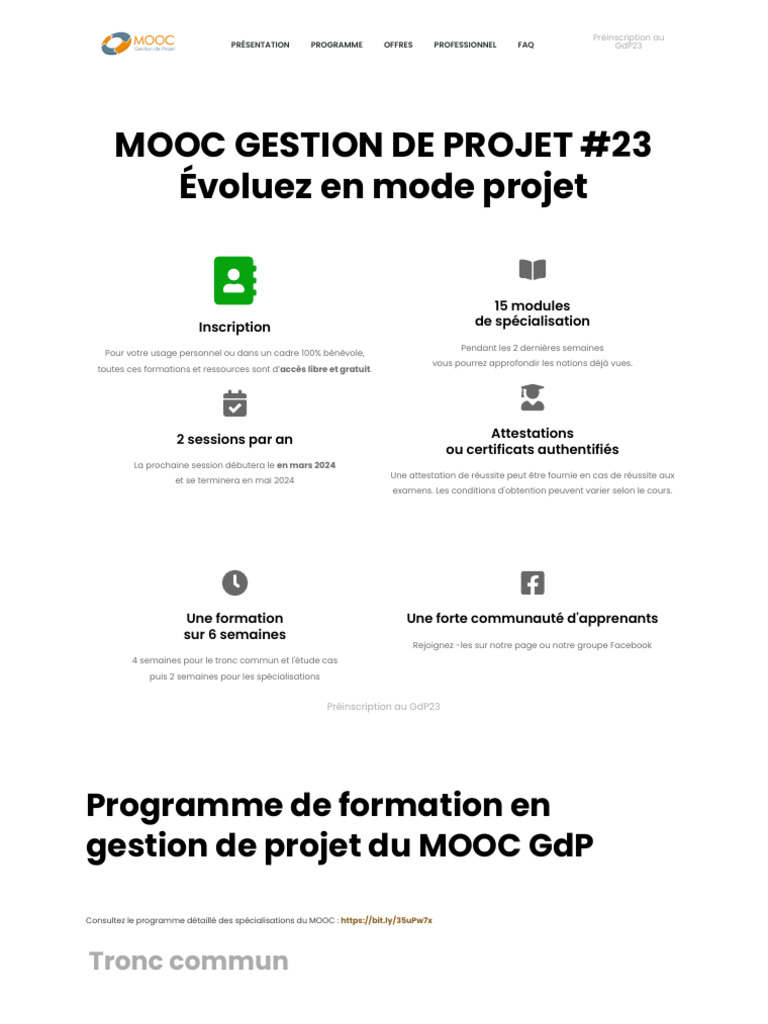 Mooc Gestion de Projet | PDF