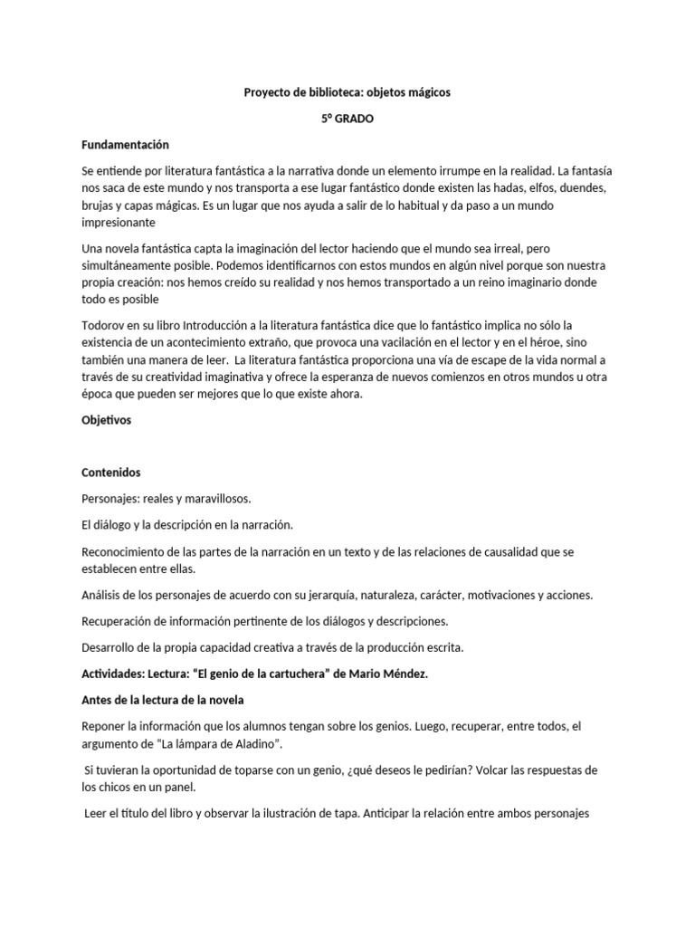 Proyectoobjetos Magicos | PDF