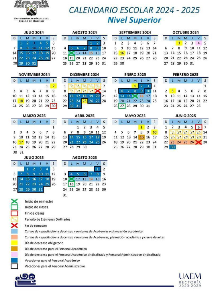 Calendario UAEM 2024-25 | PDF