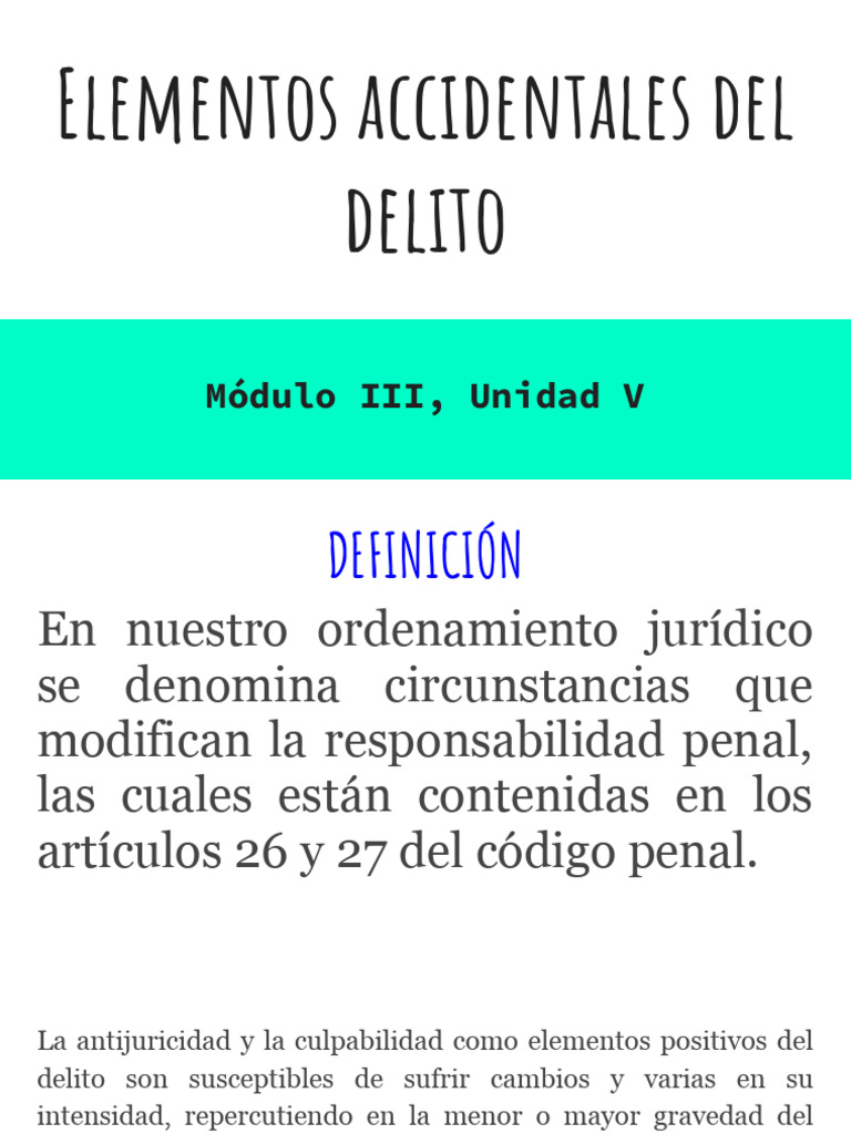 6.Elementos accidentales del delito | PDF