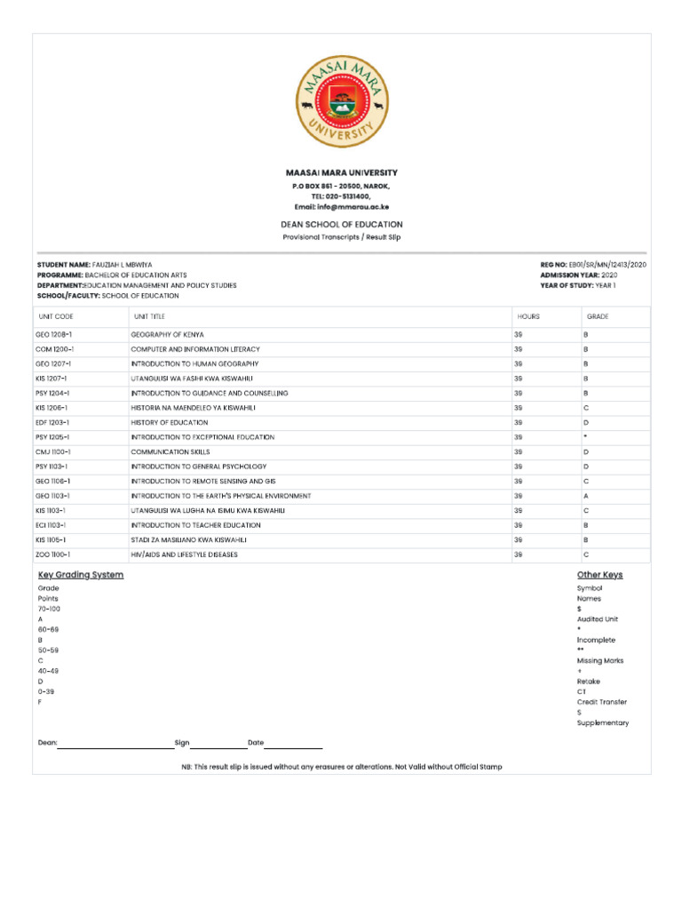 Maasai Mara University | PDF