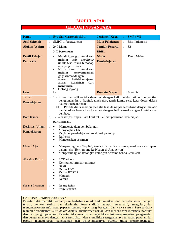 TP 9.10 Bab 1 Jelajah Nusantara | PDF