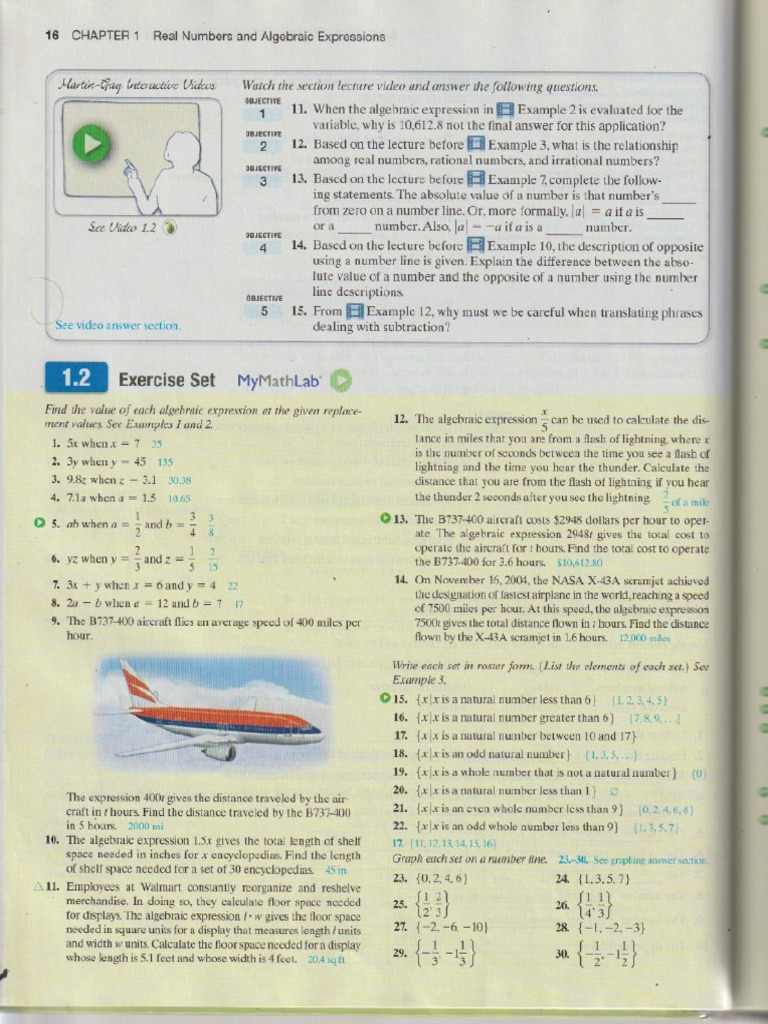 Math60 CH 1 Exercises | PDF