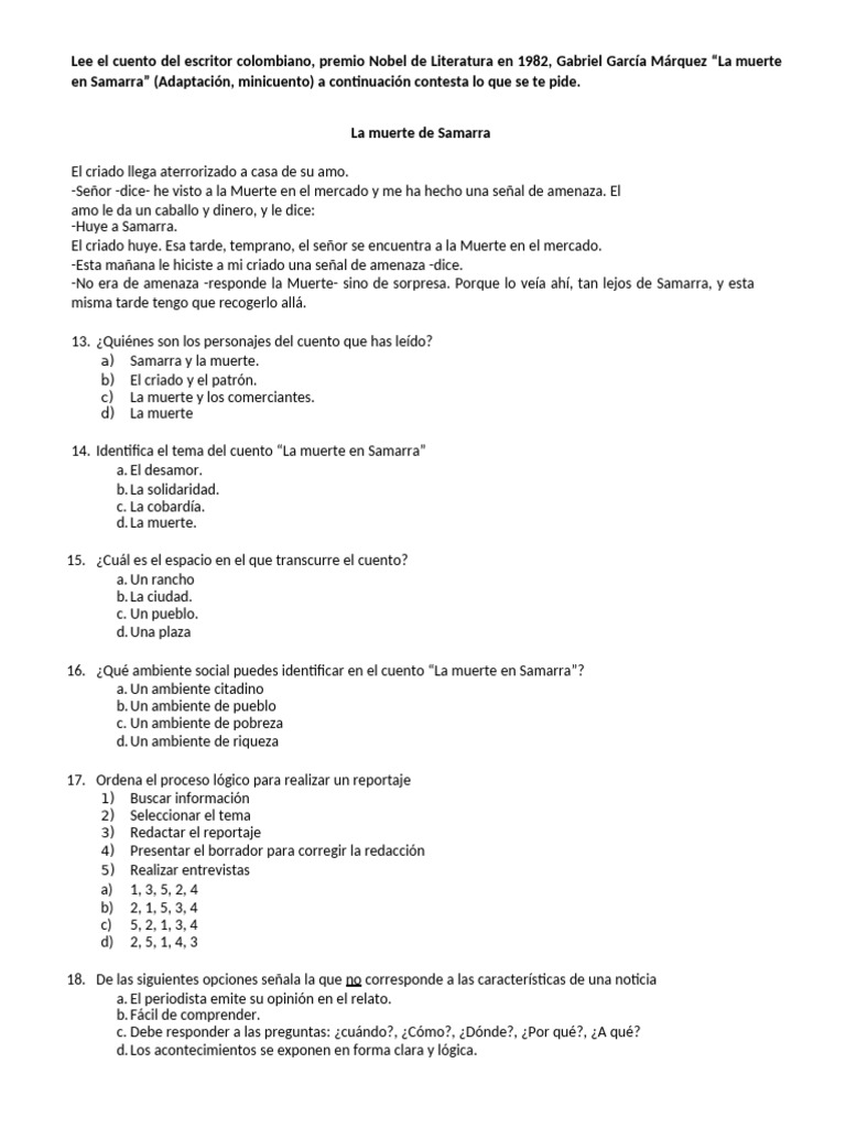 EXAMEN 3° TERESA | PDF