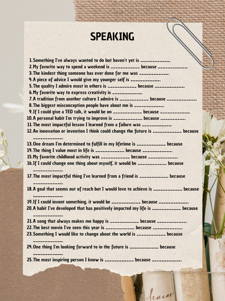 Speaking (B2 C1) | PDF