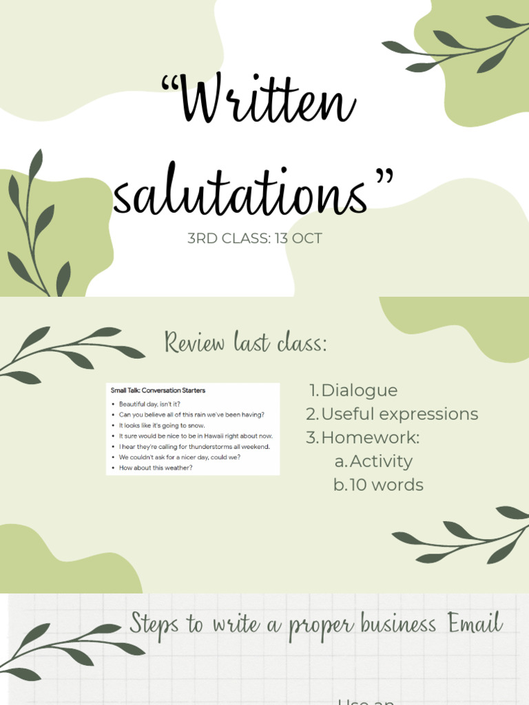 Written Salutations | PDF