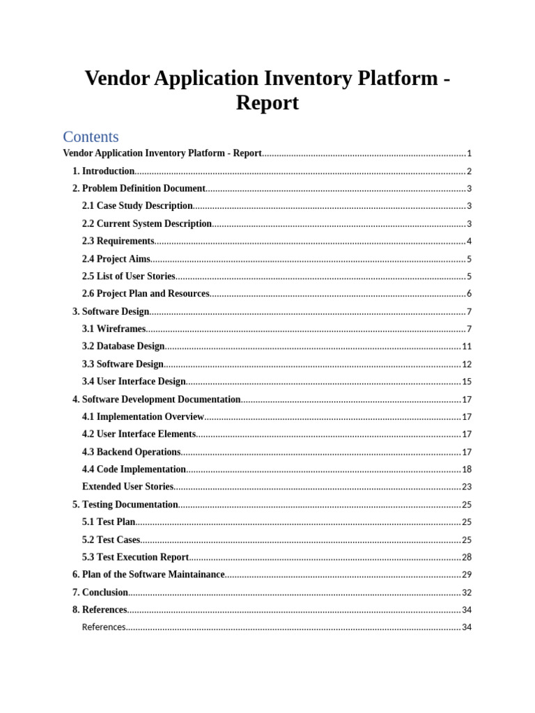Vendor Application Inventory Platform | PDF