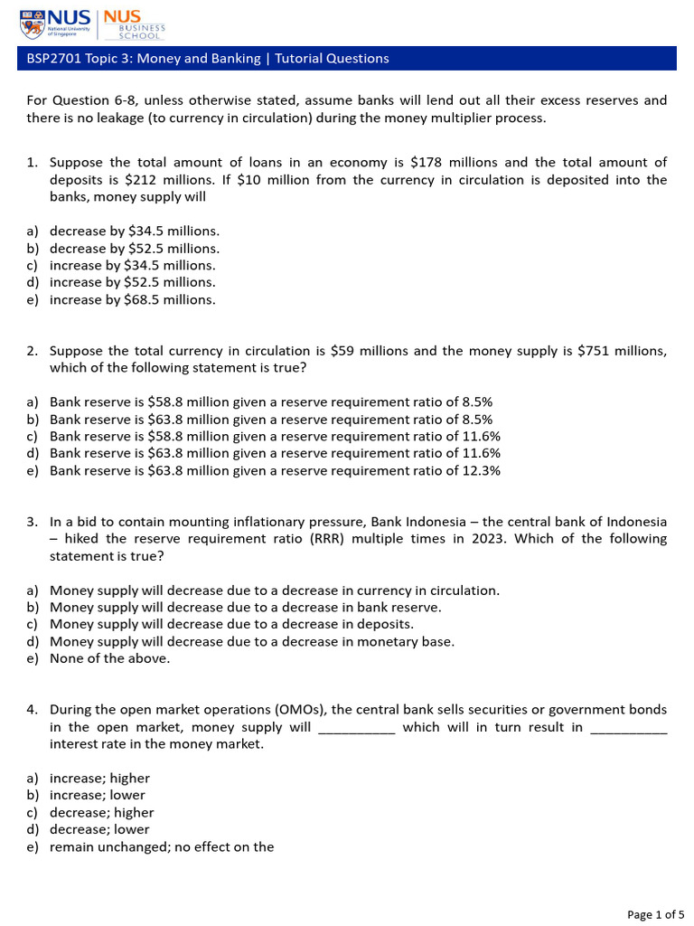 Week 4+5 - Topic 3-5. Tutorial Questions | PDF