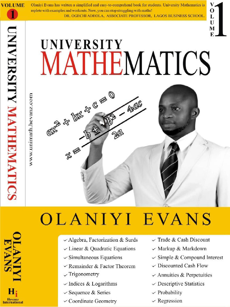 University Mathematics 1 by Olaniyi Evans | PDF