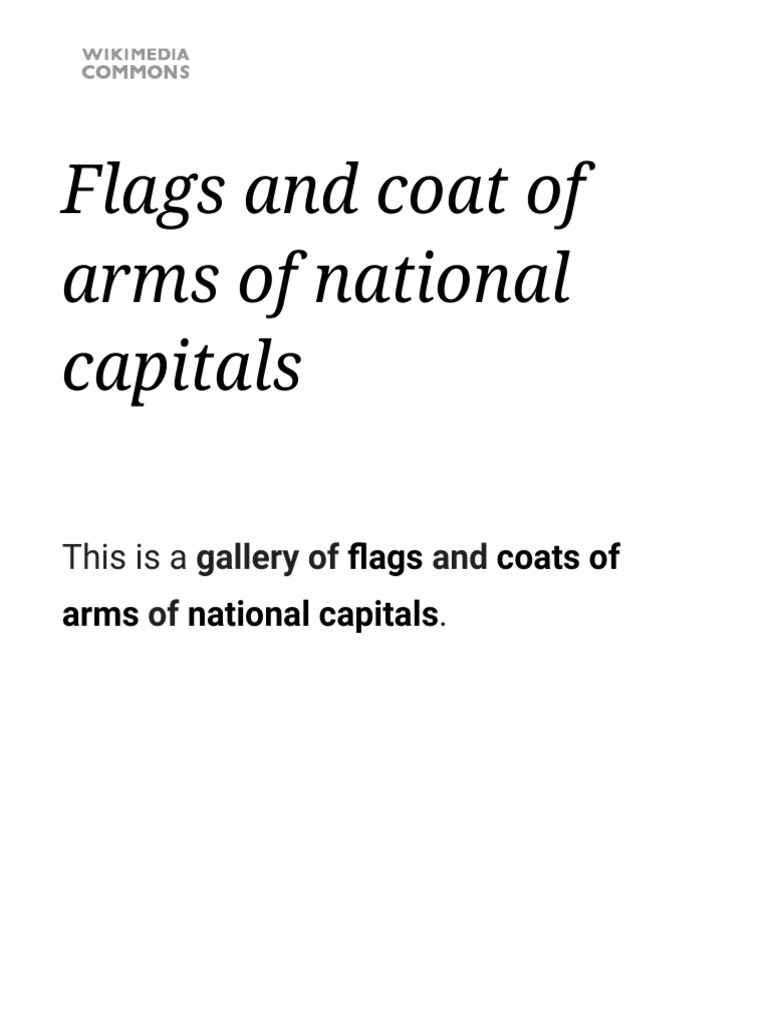 Flags and Coat of Arms of National Capitals - Wikimedia Commons | PDF