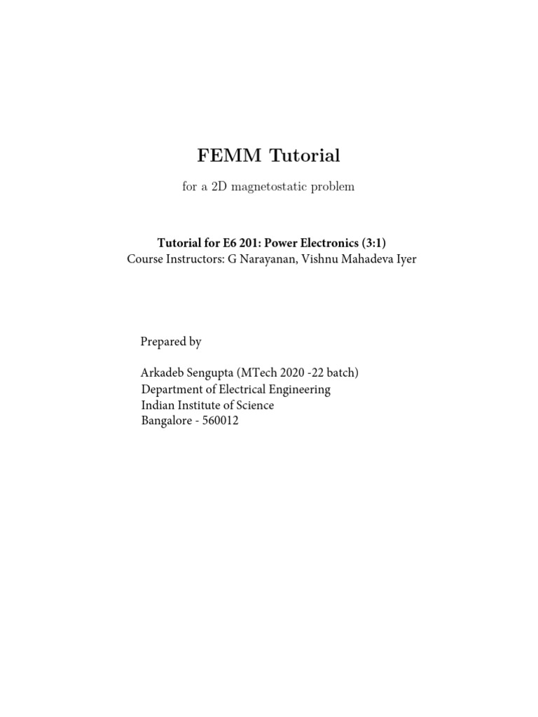 FEMM Tutorial | PDF